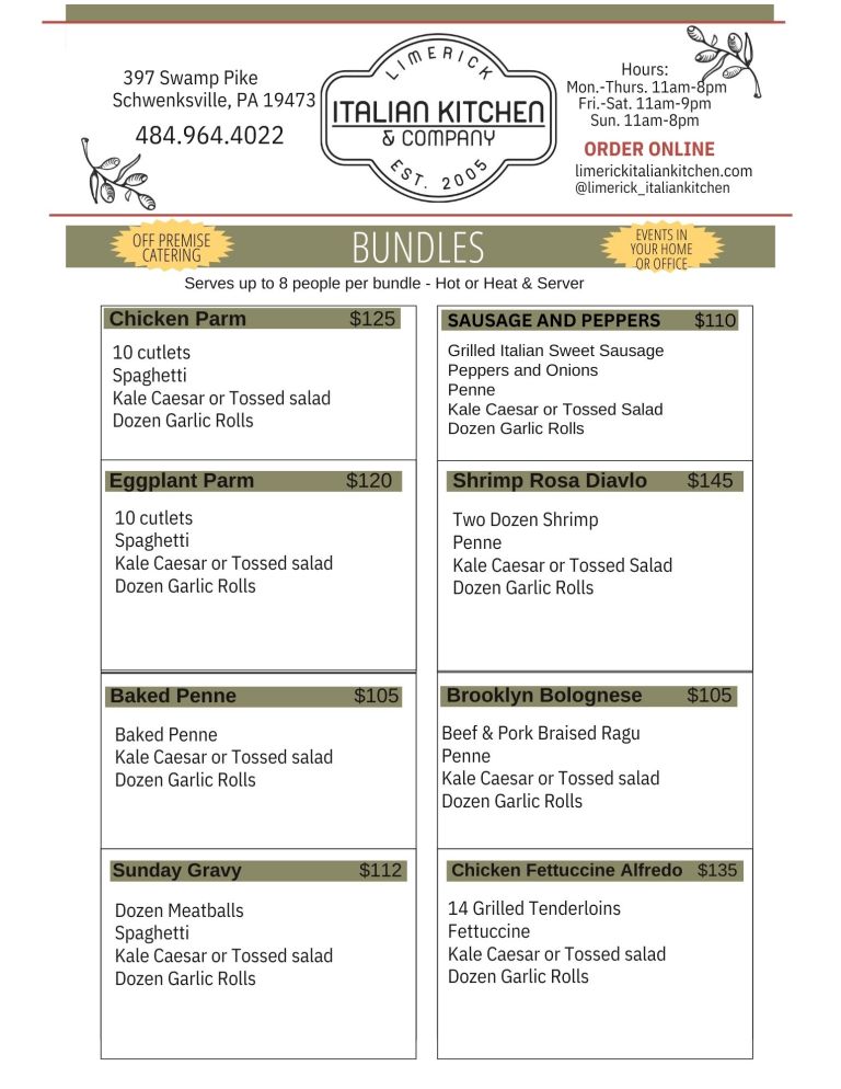 Catering – Limerick Italian Kitchen & Co.
