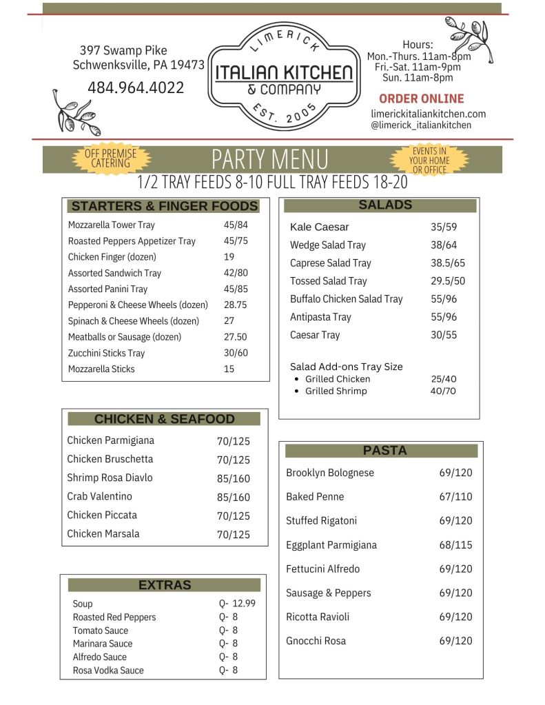 Catering – Limerick Italian Kitchen & Co.